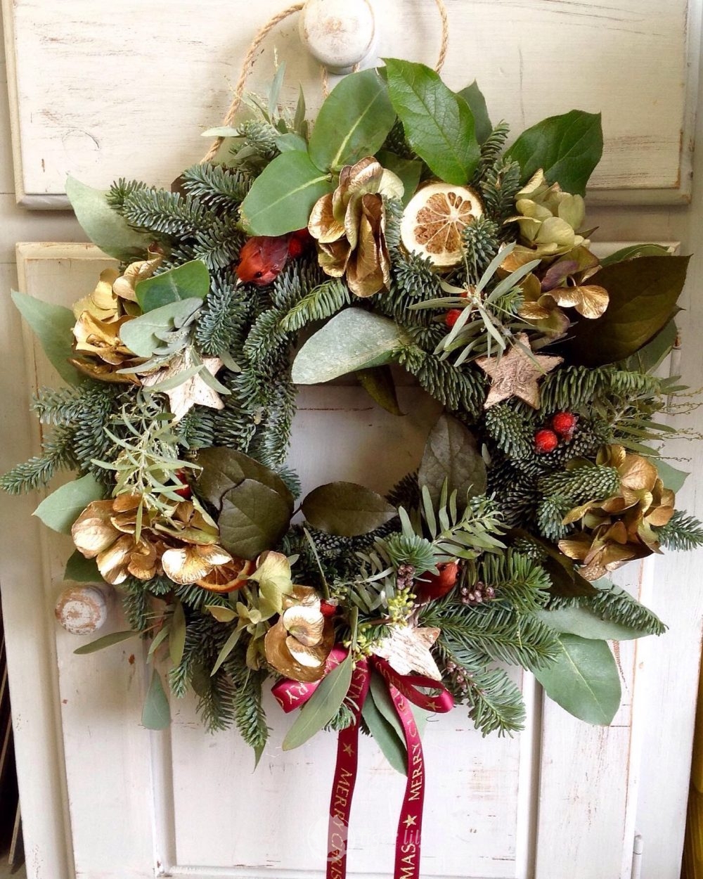 Handmade uniquely styled festive wreath - Tiger Lily Flowers
